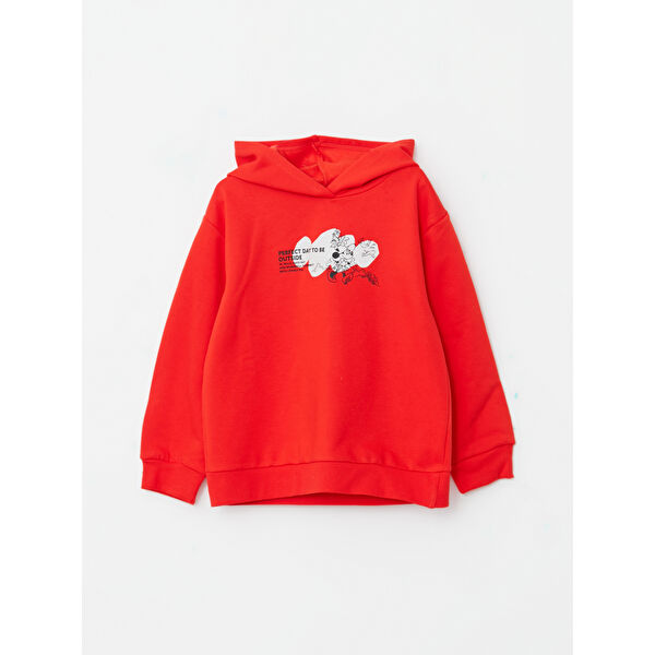 Kapüşonlu Minnie Mouse Baskılı Uzun Kollu Kız Çocuk Sweatshirt Kapüşonlu Minnie Mouse Baskılı Uzun Kollu Kız Çocuk Sweatshirt