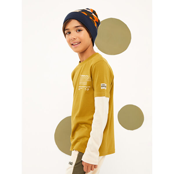 Kamuflaj Desenli Erkek Çocuk Triko Bere Kamuflaj Desenli Erkek Çocuk Triko Bere