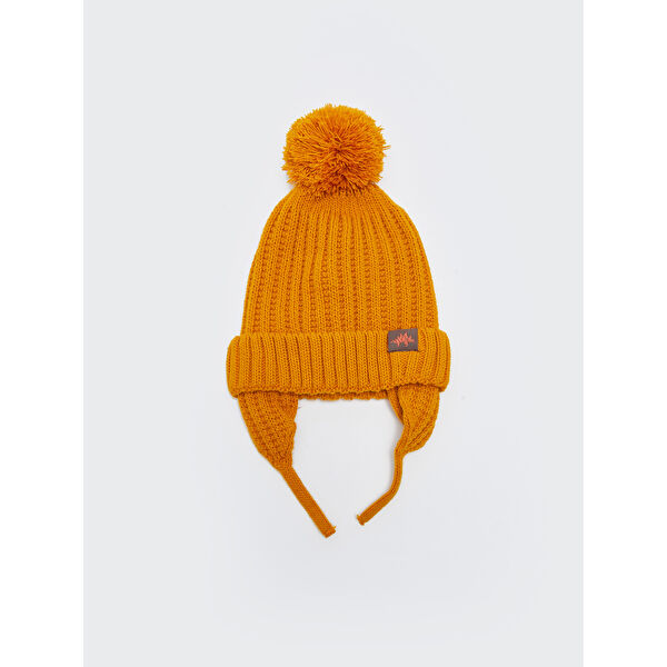 Etiket Baskılı Ponpon Detaylı Erkek Çocuk Bere