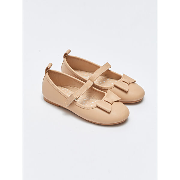 Deri Görünümlü Fiyonk Detaylı Cırt Cırtlı Kız Çocuk Babet Deri Görünümlü Fiyonk Detaylı Cırt Cırtlı Kız Çocuk Babet