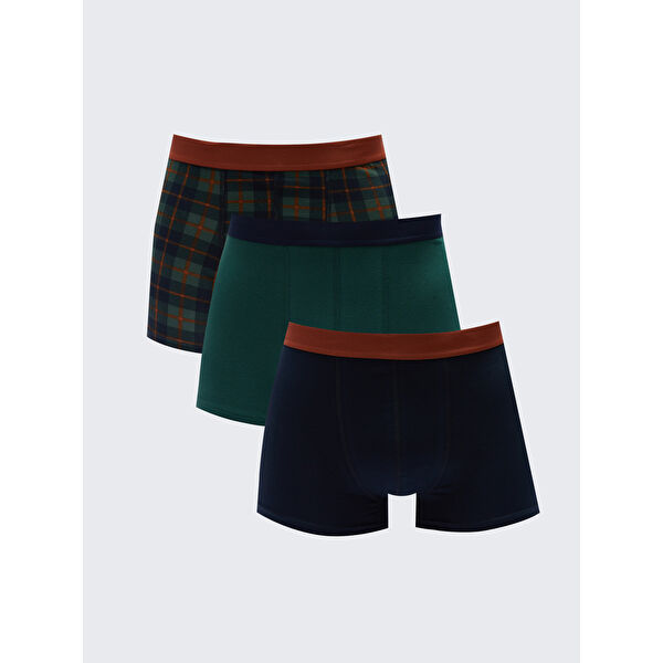 Standart Kalıp Esnek Kumaş Erkek Boxer 3'lü