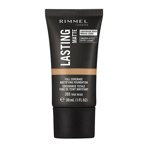 Rimmel London Kalıcı Son Kat Mat Tam Kapsamlı Fondöten 203 True Beige Rimmel London Kalıcı Son Kat Mat Tam Kapsamlı Fondöten 203 True Beige