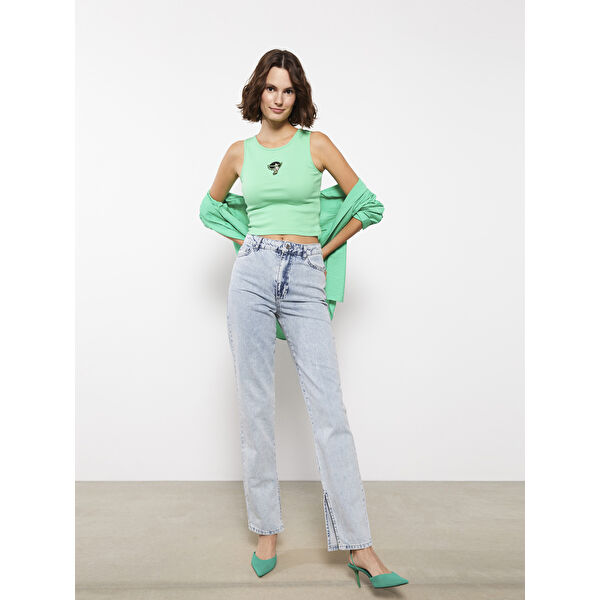 Yüksek Bel Straight Fit Kadın Jean Pantolon