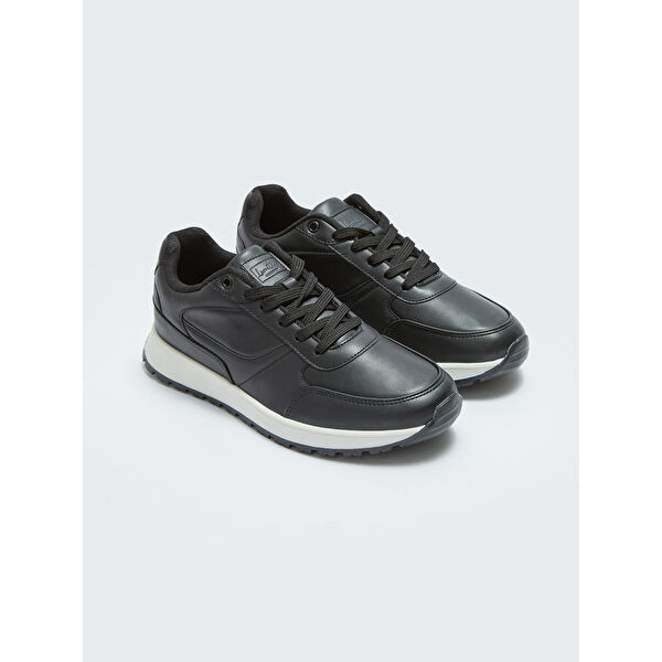 Deri Görünümlü Bağcıklı Erkek Spor Ayakkabı