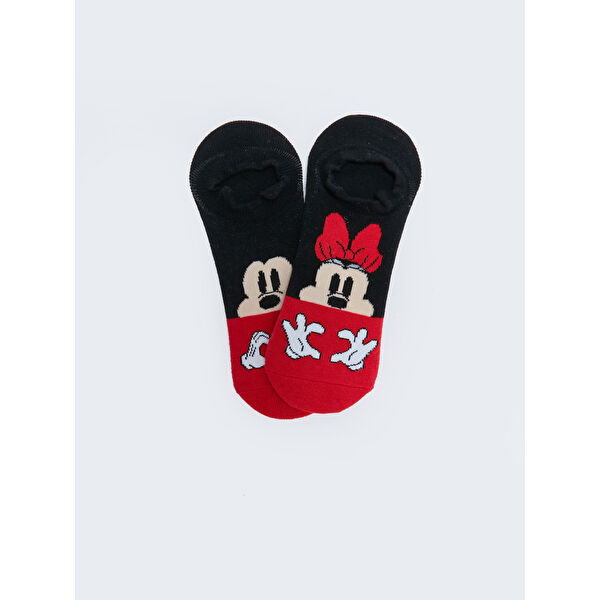 Mickey Mouse Baskılı Kadın Patik Çorap 2'li Paket