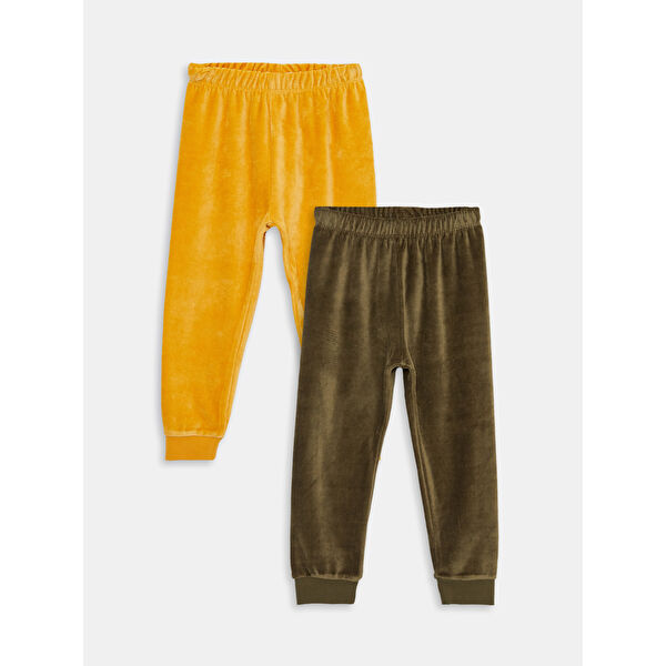 Beli Lastikli Kadife Erkek Bebek Pijama Alt 2'li Beli Lastikli Kadife Erkek Bebek Pijama Alt 2'li