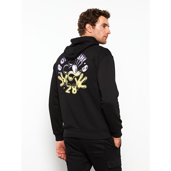 Kapüşonlu Uzun Kollu Mickey Mouse Baskılı Erkek Sweatshirt Kapüşonlu Uzun Kollu Mickey Mouse Baskılı Erkek Sweatshirt