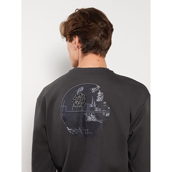 Bisiklet Yaka Uzun Kollu Star Wars Baskılı Erkek Sweatshirt Bisiklet Yaka Uzun Kollu Star Wars Baskılı Erkek Sweatshirt