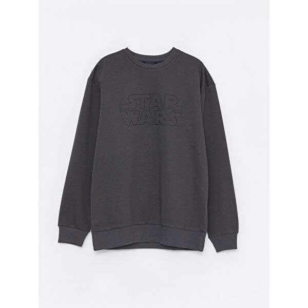 Bisiklet Yaka Uzun Kollu Star Wars Baskılı Erkek Sweatshirt Bisiklet Yaka Uzun Kollu Star Wars Baskılı Erkek Sweatshirt