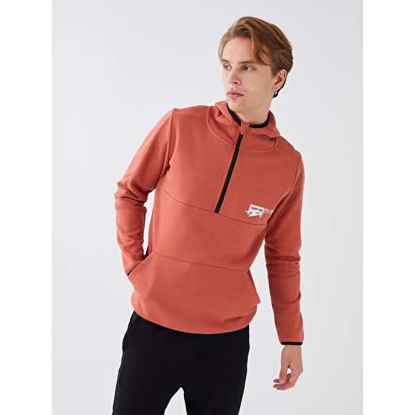 Kapüşonlu Uzun Kollu Baskılı Erkek Spor Sweatshirt Kapüşonlu Uzun Kollu Baskılı Erkek Spor Sweatshirt