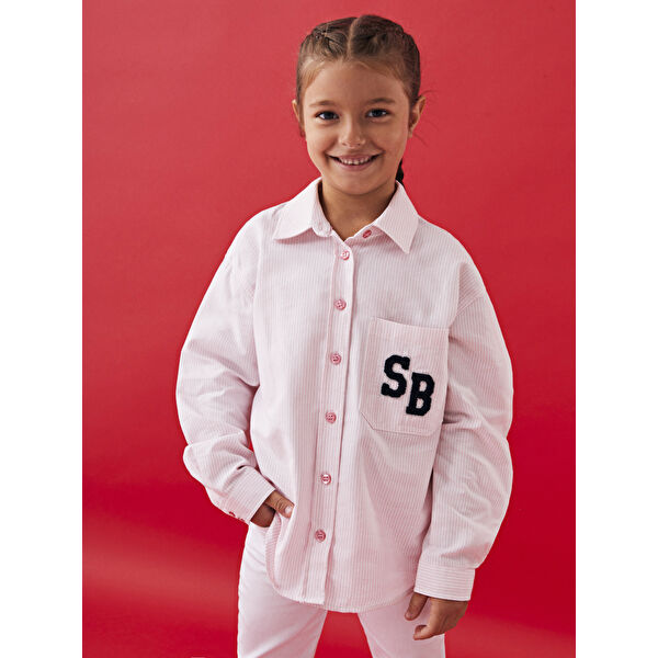 Çizgili Uzun Kollu Kız Çocuk Gömlek