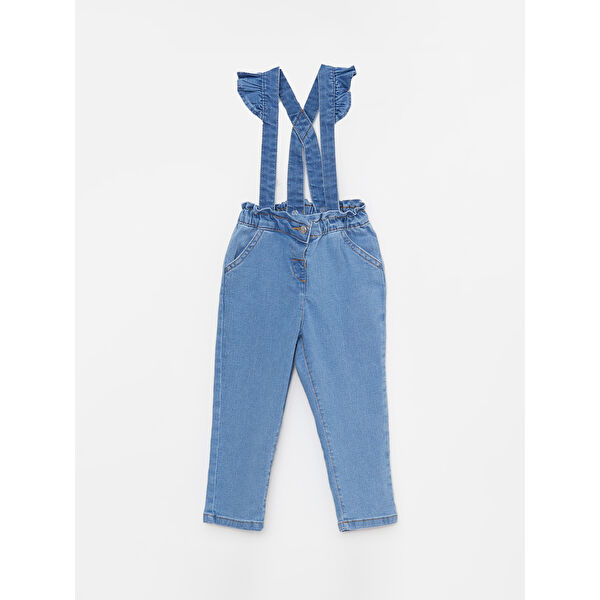 Beli Lastikli Basic Kız Bebek Jean Pantolon
