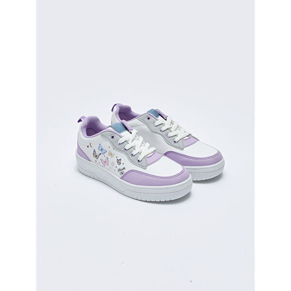 Bağcıklı Baskılı Kız Çocuk Aktif Spor Ayakkabı