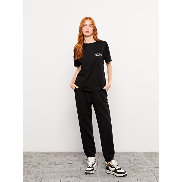 Beli Lastikli Düz Kadın Jogger Eşofman Altı