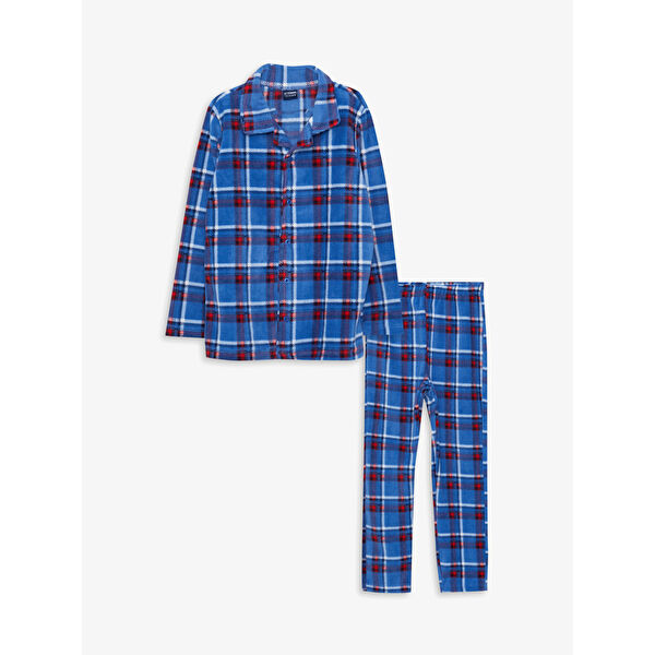 Gömlek Yaka Ekose Uzun Kollu Polar Erkek Çocuk Pijama Takımı Gömlek Yaka Ekose Uzun Kollu Polar Erkek Çocuk Pijama Takımı