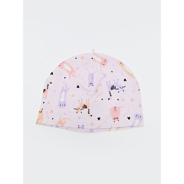 Baskılı Pamuklu Kız Çocuk Bere