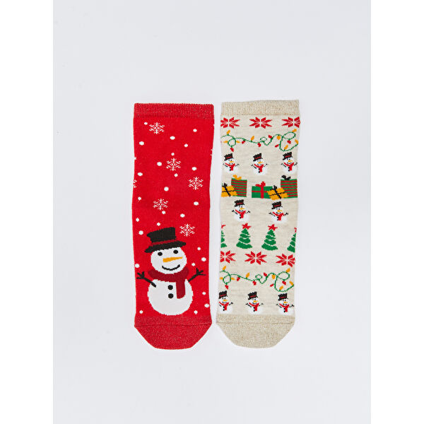 Yılbaşı Temalı Kız Çocuk Soket Çorap 2'li