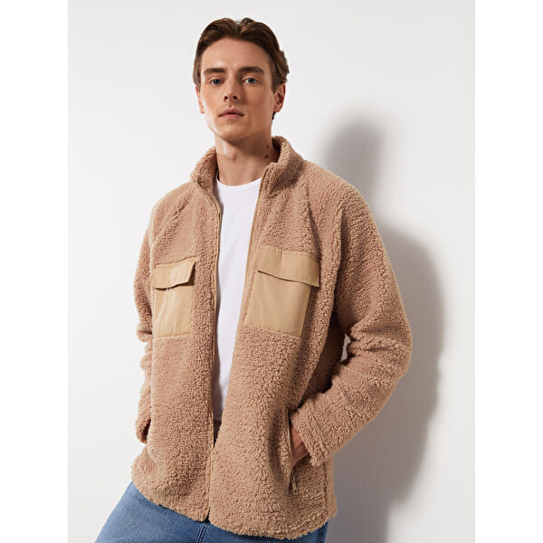 Rahat Kalıp Dik Yaka Pelüş Erkek Spor Hırka Rahat Kalıp Dik Yaka Pelüş Erkek Spor Hırka