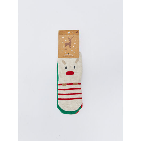 Yılbaşı Temalı Erkek Bebek Soket Çorap 3'lü