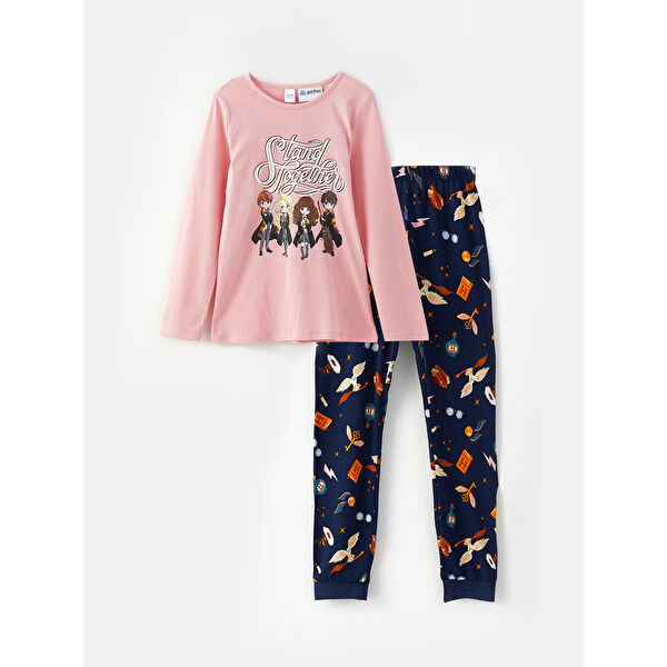 Bisiklet Yaka Harry Potter Baskılı Uzun Kollu Kız Çocuk Pijama Takımı Bisiklet Yaka Harry Potter Baskılı Uzun Kollu Kız Çocuk Pijama Takımı