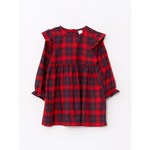 Bisiklet Yaka Uzun Kollu Kız Bebek Elbise