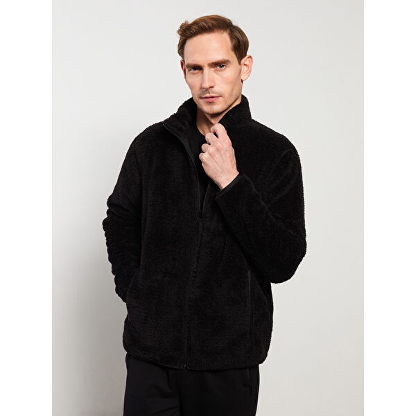 Rahat Kalıp Dik Yaka Pelüş Erkek Spor Hırka Rahat Kalıp Dik Yaka Pelüş Erkek Spor Hırka