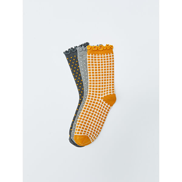 Desenli Kadın Soket Çorap 3'lü Paket