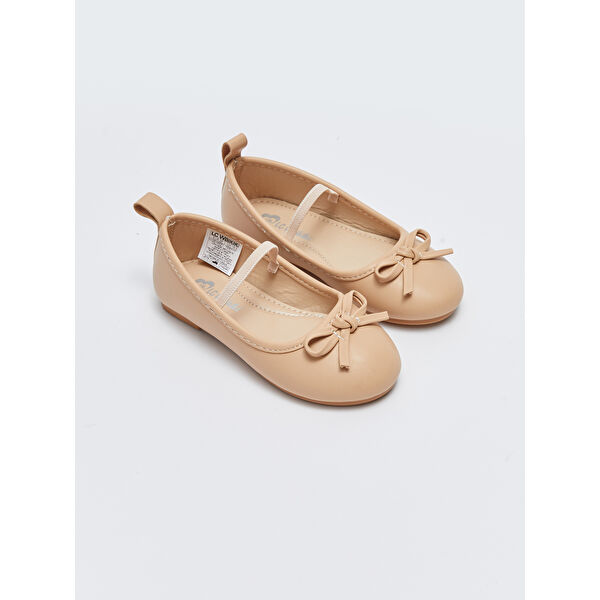 Deri Görünümlü Fiyonk Detaylı Kız Bebek Babet Deri Görünümlü Fiyonk Detaylı Kız Bebek Babet