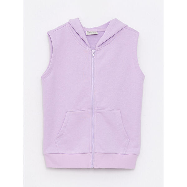 Kapüşonlu Kız Çocuk Fermuarlı Yelek Kapüşonlu Kız Çocuk Fermuarlı Yelek