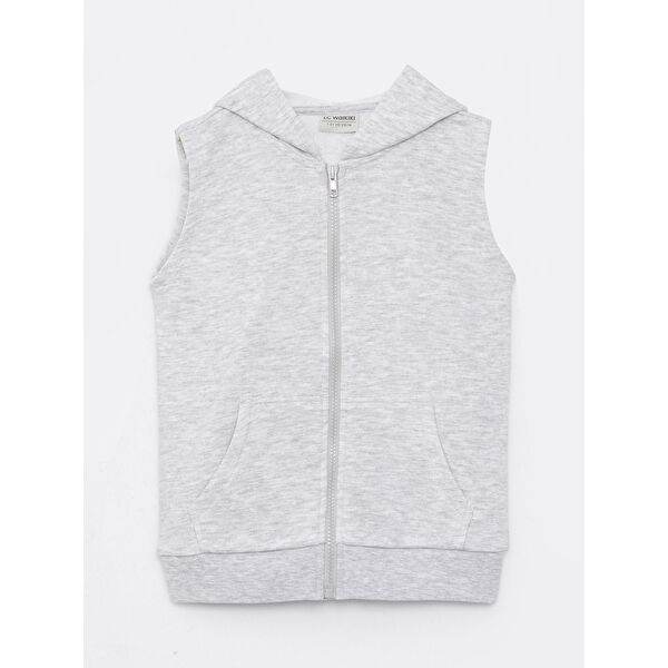 Kapüşonlu Kız Çocuk Fermuarlı Yelek