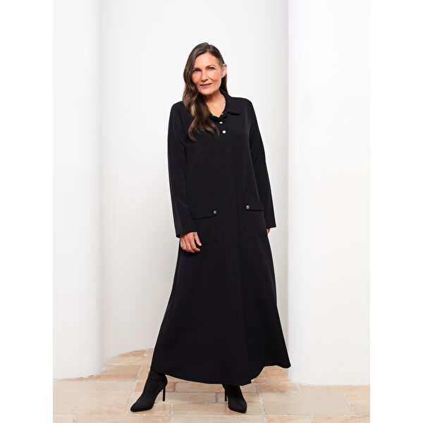 Polo Yaka Düz Uzun Kollu Kadın Elbise Polo Yaka Düz Uzun Kollu Kadın Elbise