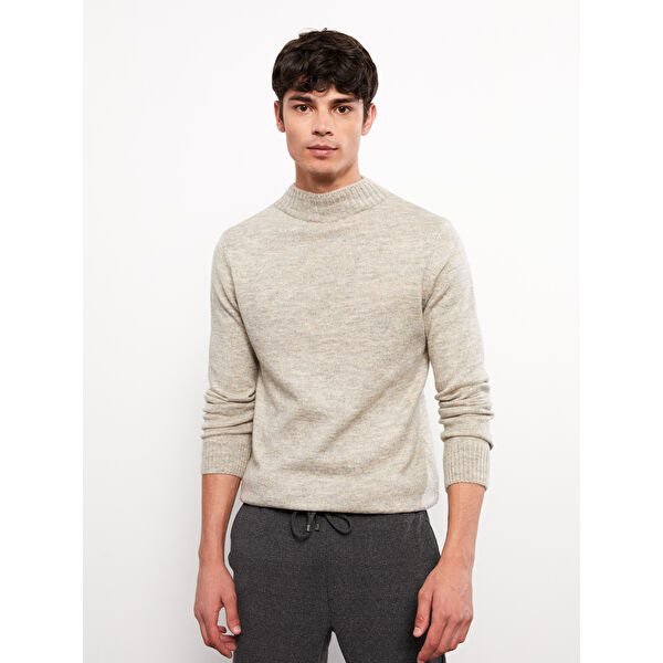 Yarım Balıkçı Yaka Uzun Kollu Erkek Triko Kazak