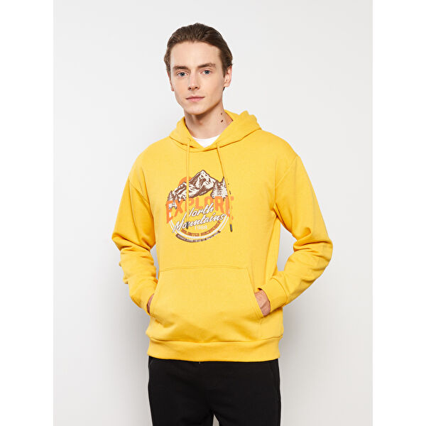 Kapüşonlu Uzun Kollu Erkek Sweatshirt