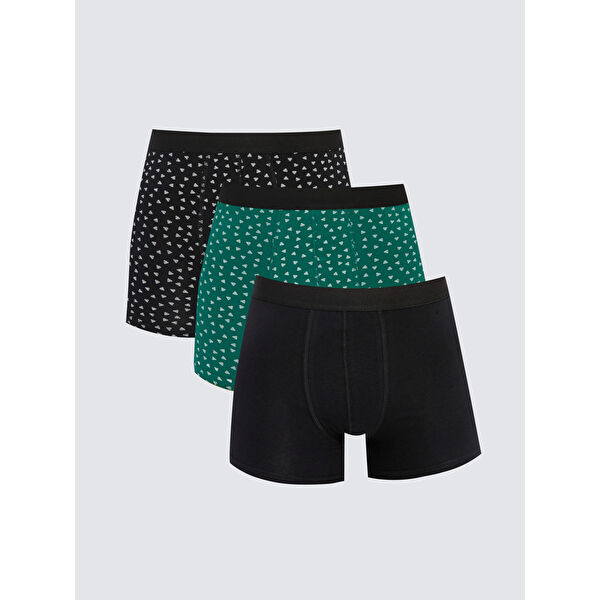 Standart Kalıp Esnek Kumaş Erkek Boxer 3'lü