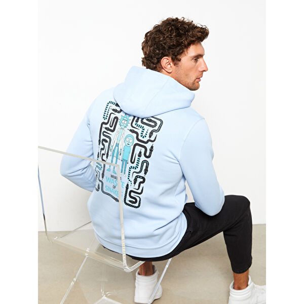 Kapüşonlu Uzun Kollu Rick and Morty Baskılı Erkek Sweatshirt Kapüşonlu Uzun Kollu Rick and Morty Baskılı Erkek Sweatshirt