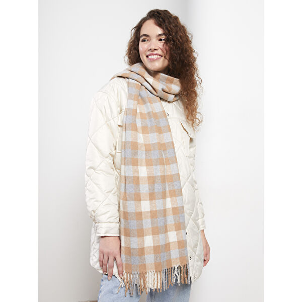 Ekose Desenli Kadın Atkı Ekose Desenli Kadın Atkı