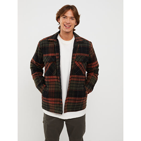 Rahat Kalıp Uzun Kollu Ekose Erkek Oduncu Gömlek Ceket