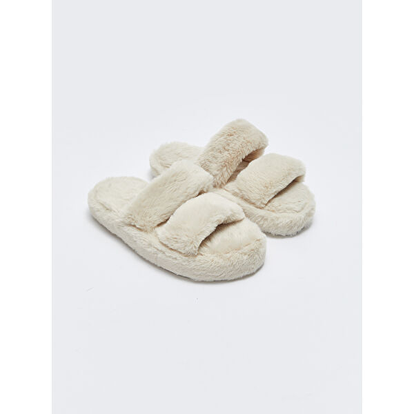 Pelüş Çift Bantlı Kadın Ev Terliği Pelüş Çift Bantlı Kadın Ev Terliği