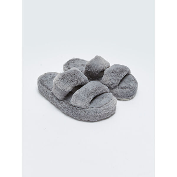 Pelüş Çift Bantlı Kadın Ev Terliği Pelüş Çift Bantlı Kadın Ev Terliği