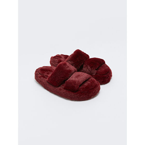 Pelüş Çift Bantlı Kadın Ev Terliği Pelüş Çift Bantlı Kadın Ev Terliği