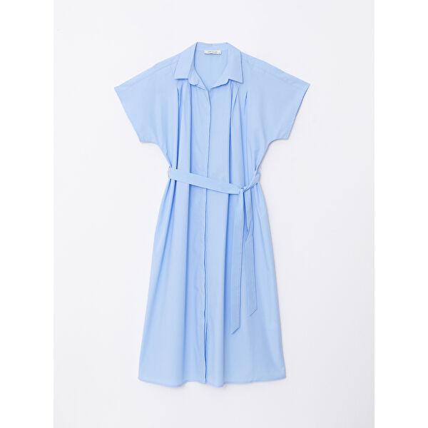 Gömlek Yaka Düz Kısa Kollu Poplin Kadın Elbise Gömlek Yaka Düz Kısa Kollu Poplin Kadın Elbise