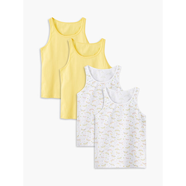 Bisiklet Yaka Pamuklu Kız Çocuk Atlet 4'lü Bisiklet Yaka Pamuklu Kız Çocuk Atlet 4'lü