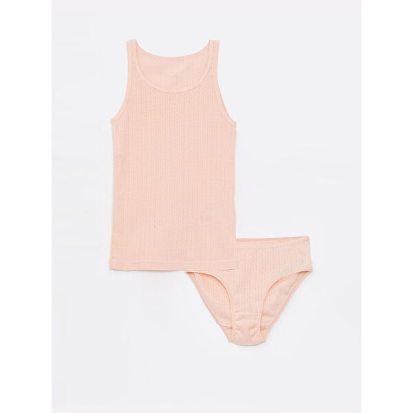 Bisiklet Yaka Basic Pamuklu Kız Çocuk Atlet ve Külot