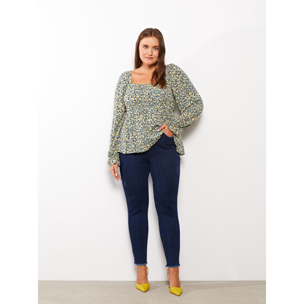 Büyük Beden Skinny Fit Düz Kadın Jean Pantolon Büyük Beden Skinny Fit Düz Kadın Jean Pantolon