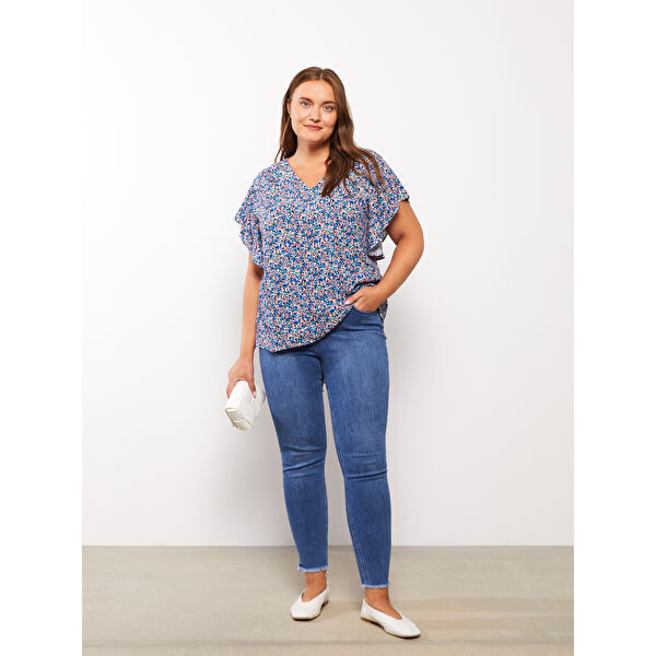 Büyük Beden Skinny Fit Düz Kadın Jean Pantolon Büyük Beden Skinny Fit Düz Kadın Jean Pantolon