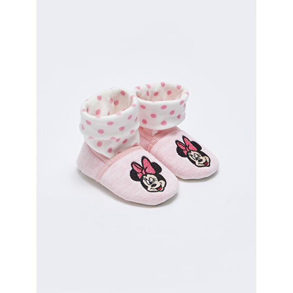 Minnie Mouse Lisanslı Kız Bebek Çoraplı Yürüme Öncesi Ev Ayakkabısı
