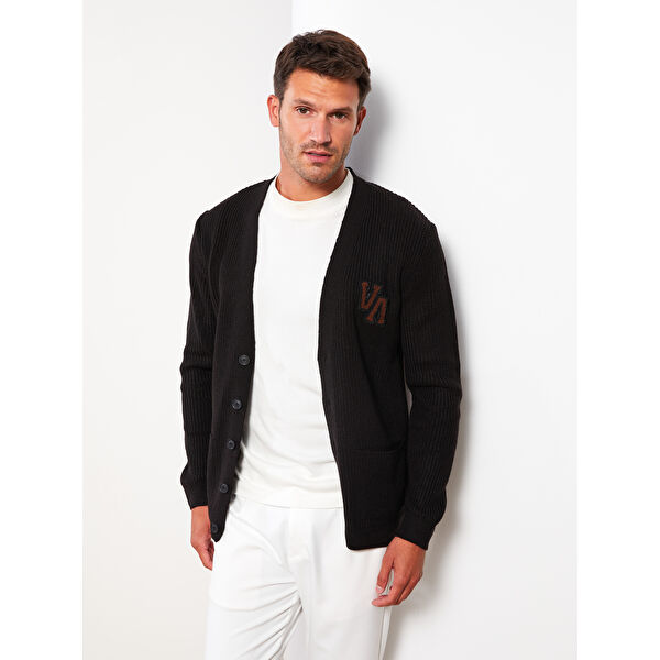 Slim Fit Şal Yaka Erkek Triko Hırka Slim Fit Şal Yaka Erkek Triko Hırka