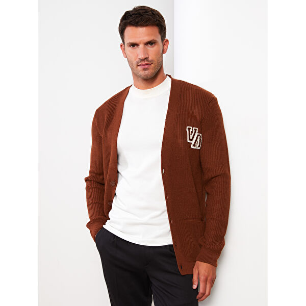 Slim Fit Şal Yaka Erkek Triko Hırka