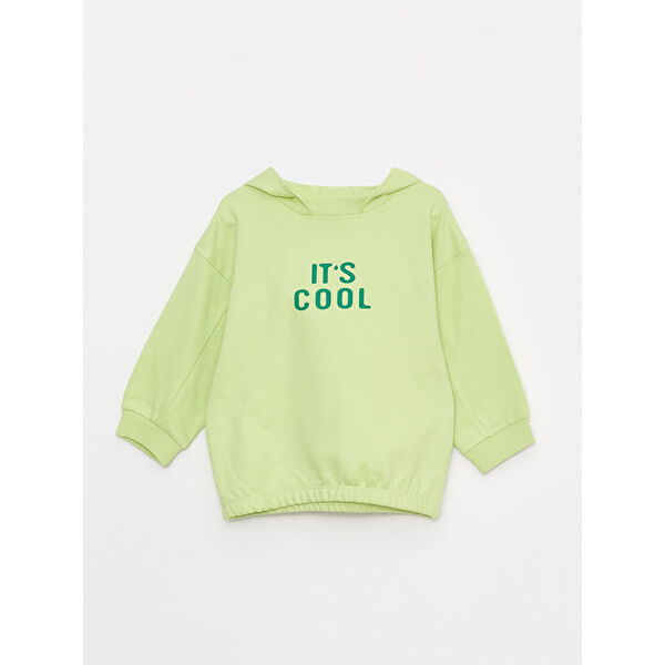 Kapüşonlu Uzun Kollu Baskılı Erkek Bebek Sweatshirt