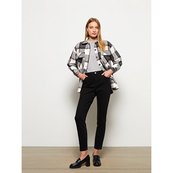 Büyük Beden Skinny Fit Düz Kadın Jean Pantolon Büyük Beden Skinny Fit Düz Kadın Jean Pantolon